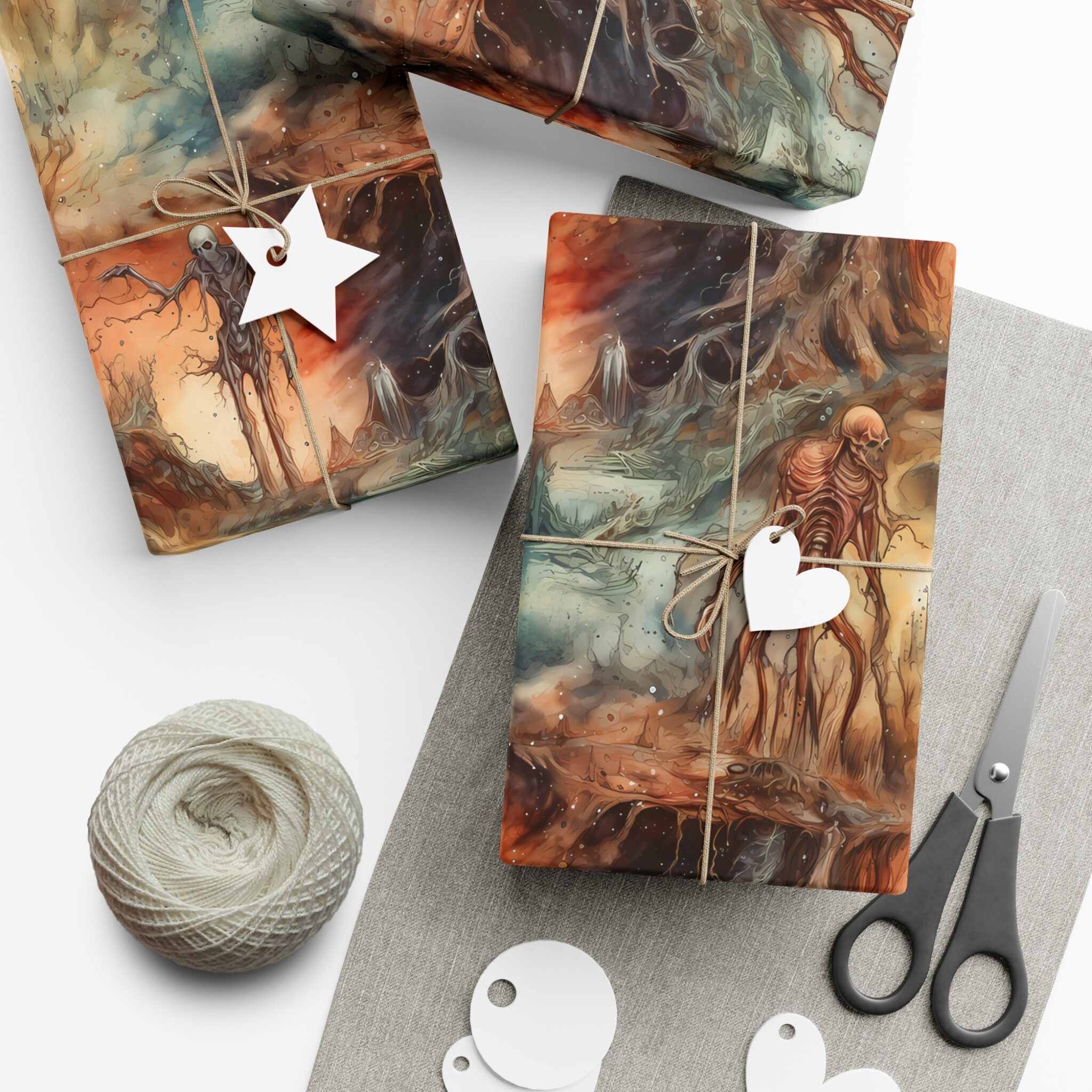 Gothmas Wrapping Paper Skeleton Deathcore Gift Wrap Death - Etsy