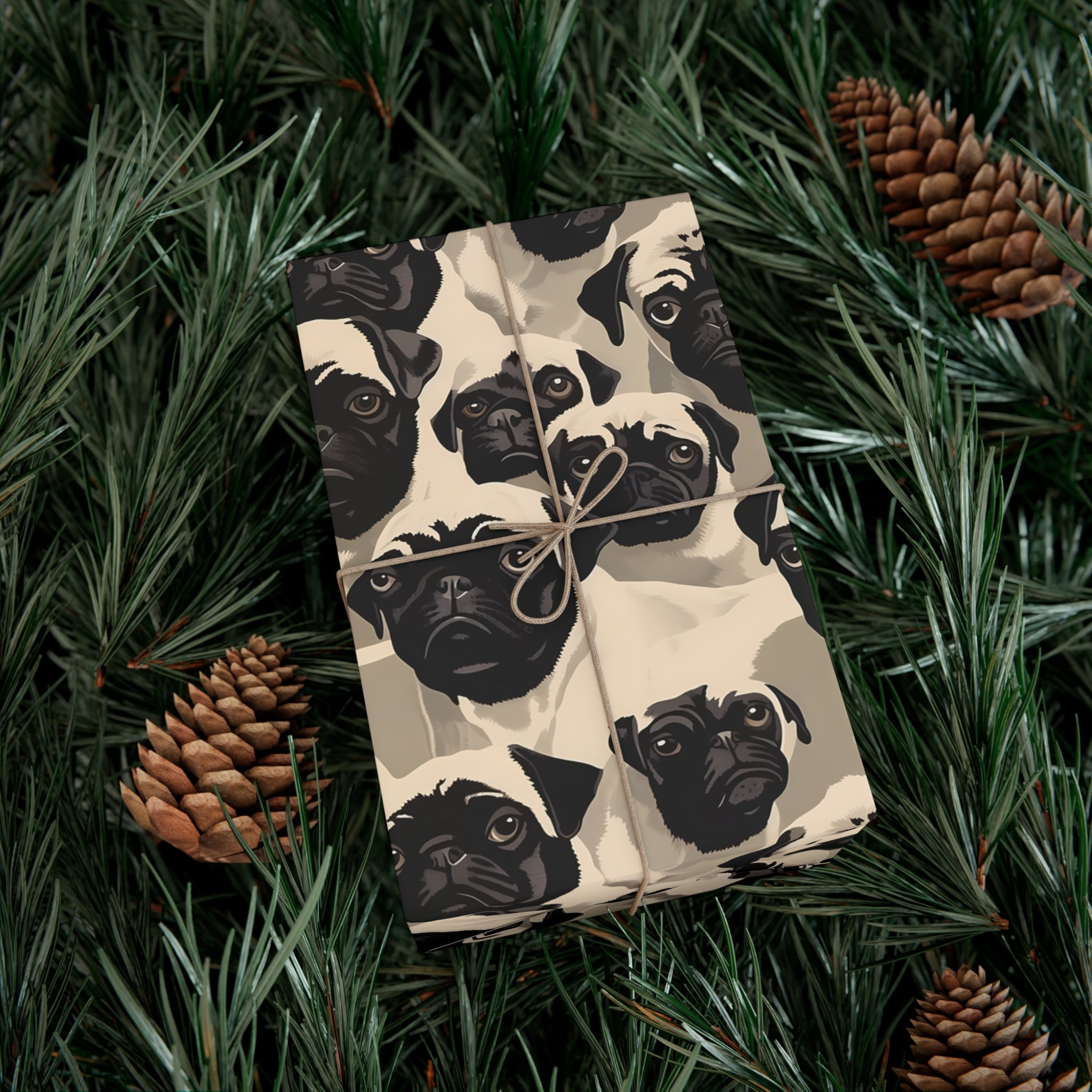 Pug Wrapping Paper, Pug Gift Wrap, Pug Birthday, Dog Lover Wrapping ...