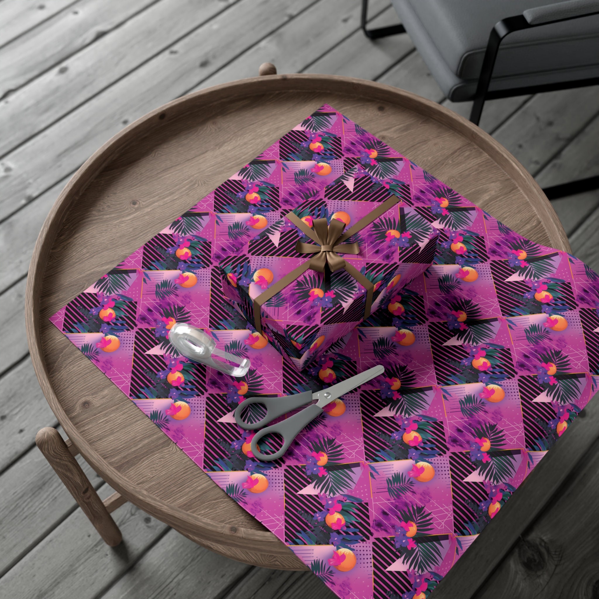 Retrowave Gift Wrap, Chillwave Gift Wrap, Eighties Wrapping Paper ...