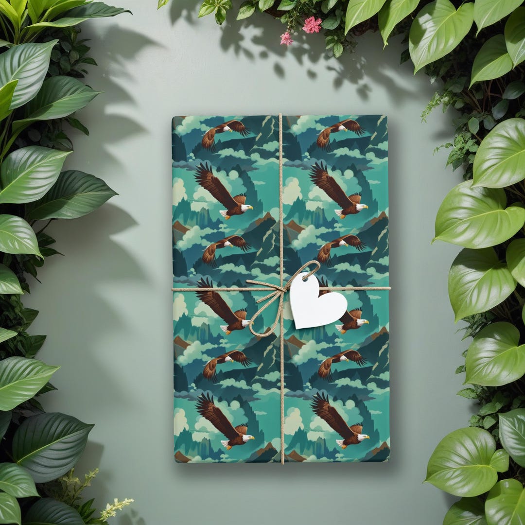 Eagle Gift Wrap, Wildlife Wrapping Paper, Nature-inspired Gift Wrap for ...
