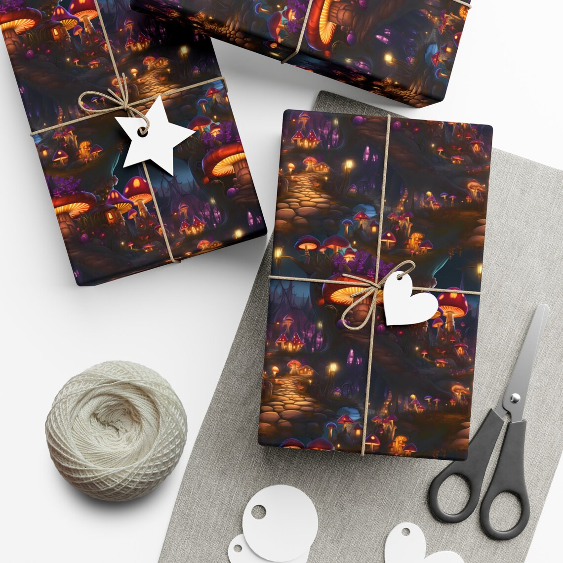 Fairycore Wrapping Paper Cute Mushroom Wrapping Paper Cottagecore Gift ...