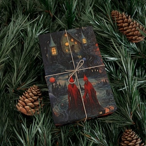 Creepy Wrapping Paper Goth Wrapping Paper Spooky Wrapping Paper Witch ...
