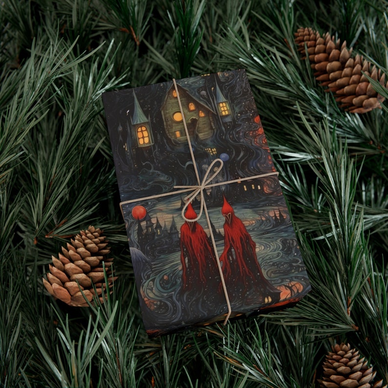 Creepy Wrapping Paper Goth Wrapping Paper Spooky Wrapping Paper Witch ...