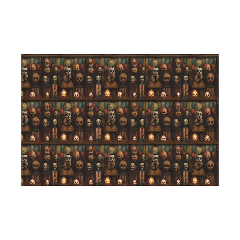 Clown Gothmas Wrapping Paper, Creepy Wrapping Paper, Horror Wrapping ...