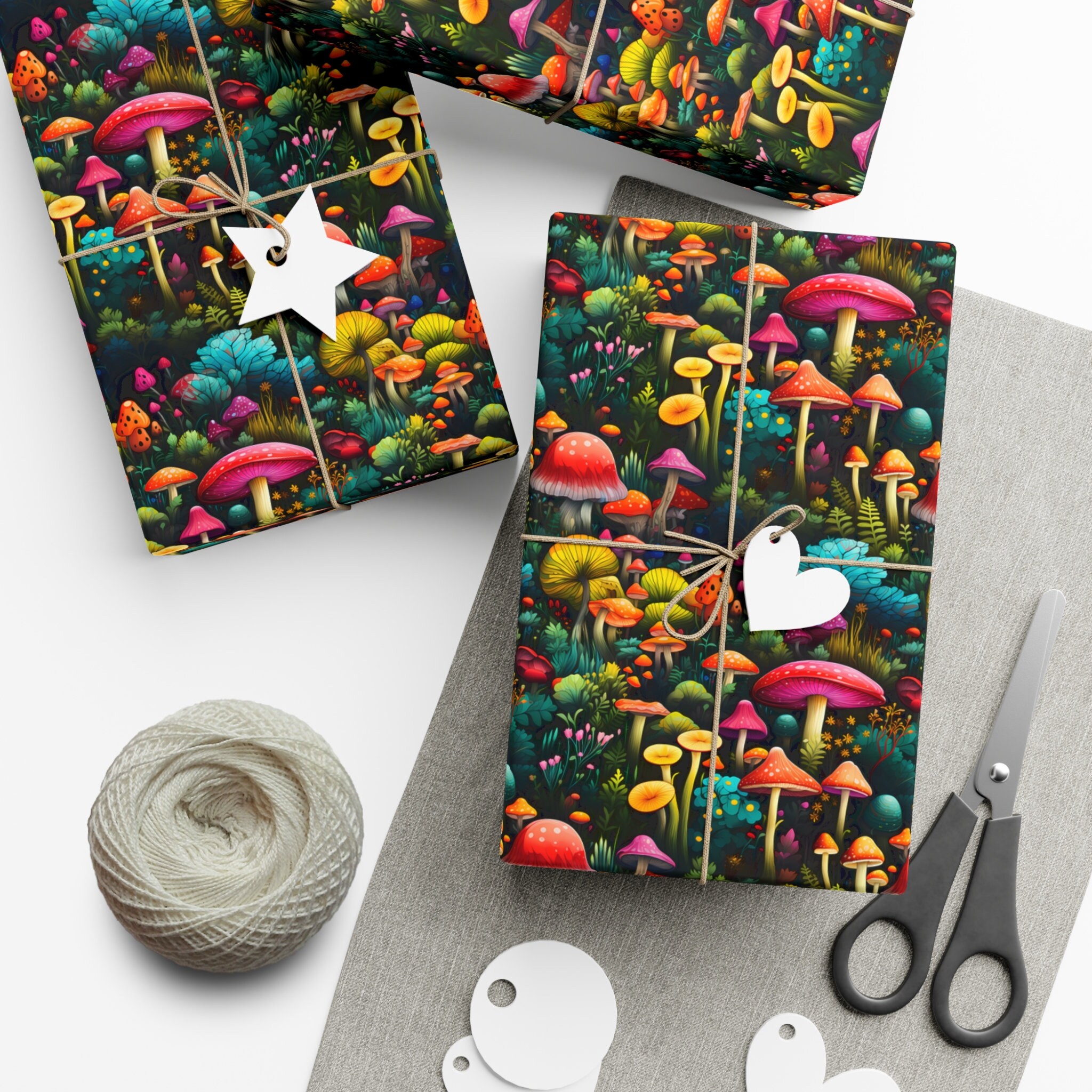 Fairycore Wrapping Paper Cute Mushroom Wrapping Paper Cottagecore Gift ...