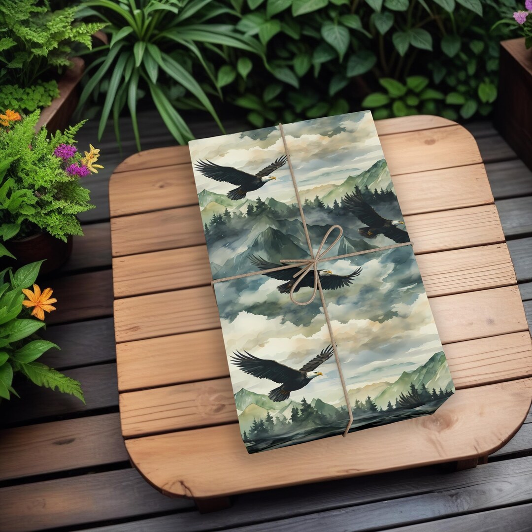 Eagle Wrapping Paper, Eagle Gift Wrap, Animal Wrapping Paper, Nature ...