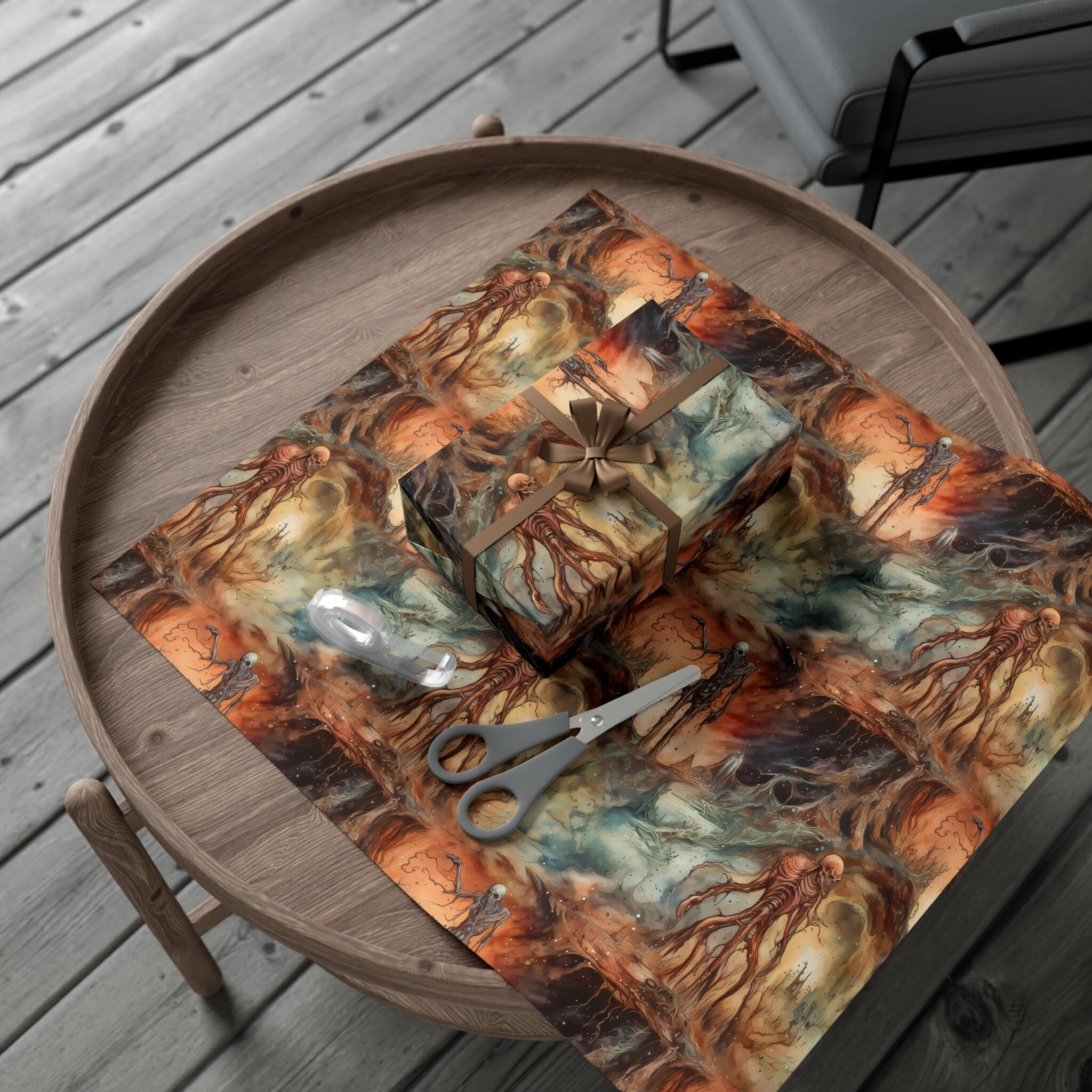 Gothmas Wrapping Paper Skeleton Deathcore Gift Wrap Death - Etsy