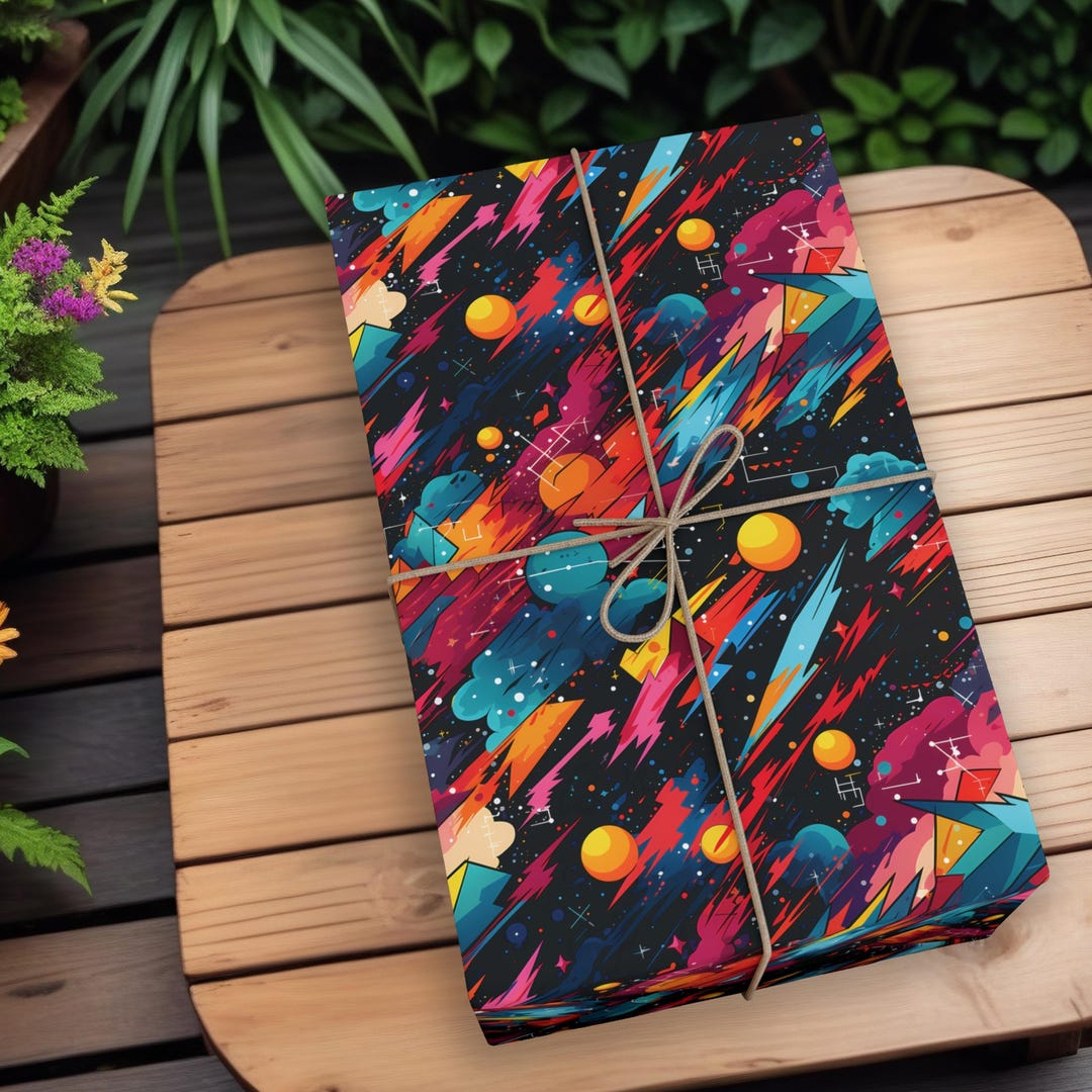 80s Wrapping Paper Retro Gift Wrap Eighties Gift Wrap Retrowave ...