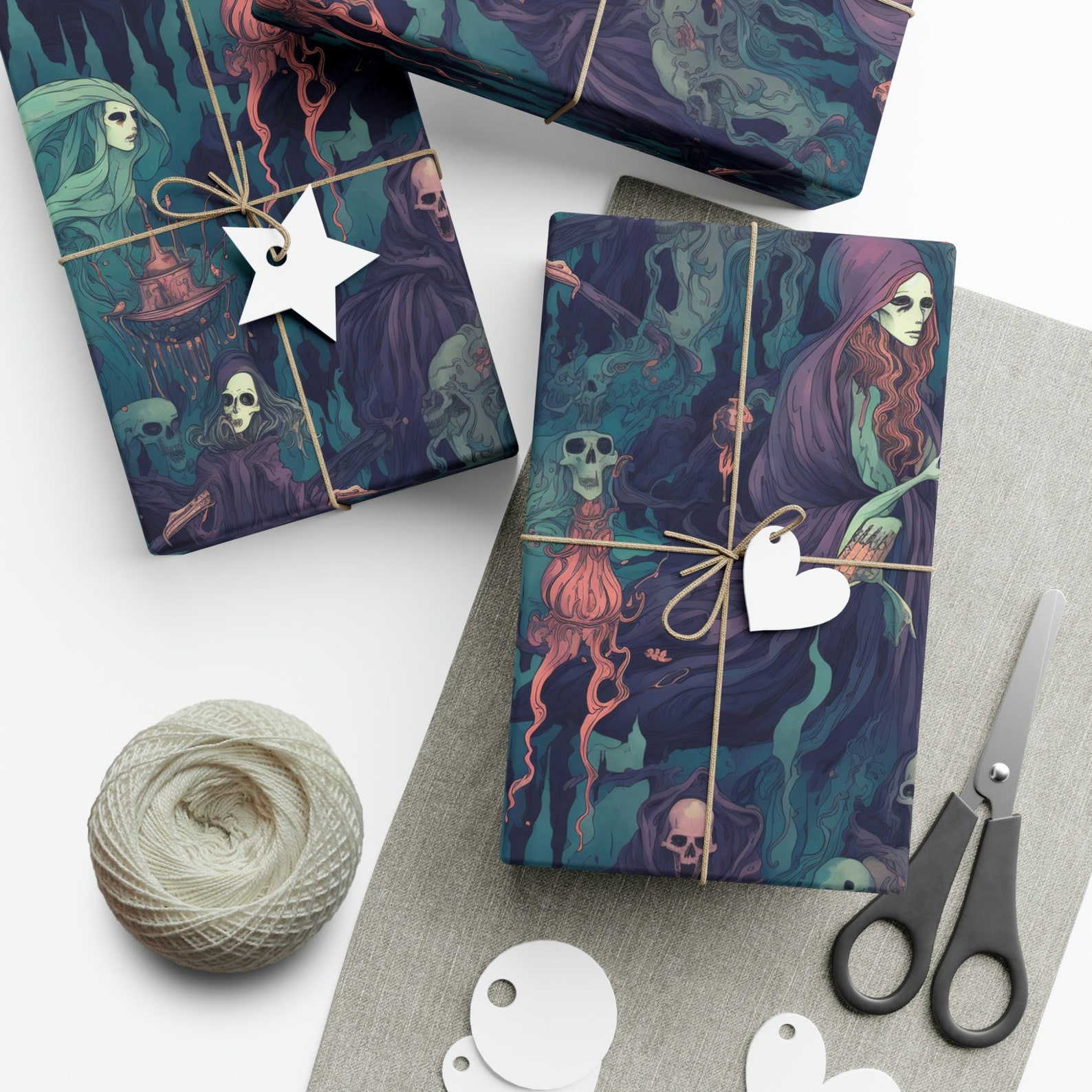 Creepy Gift Wrap, Samhain Gift Wrap, Goth Gift Wrap, Horror Gift Wrap ...