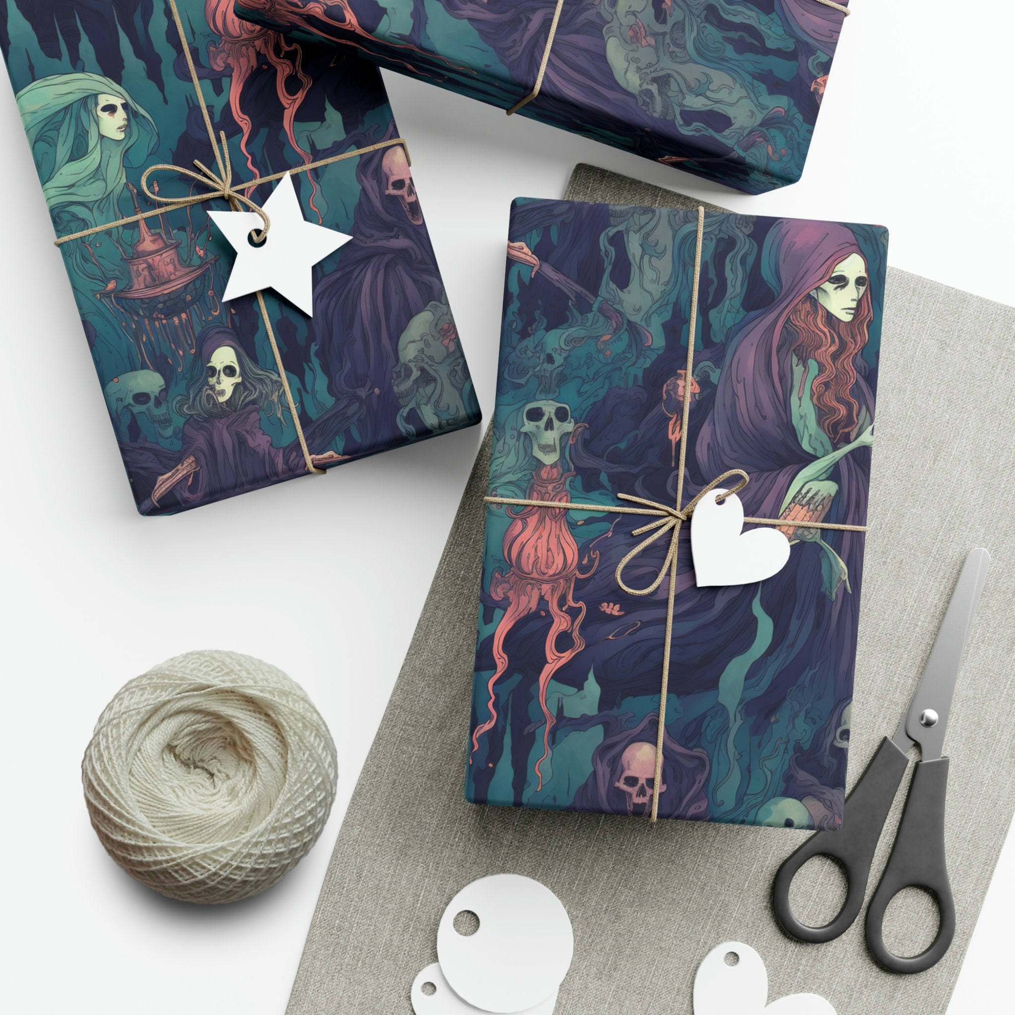 Creepy Gift Wrap, Samhain Gift Wrap, Goth Gift Wrap, Horror Gift Wrap ...