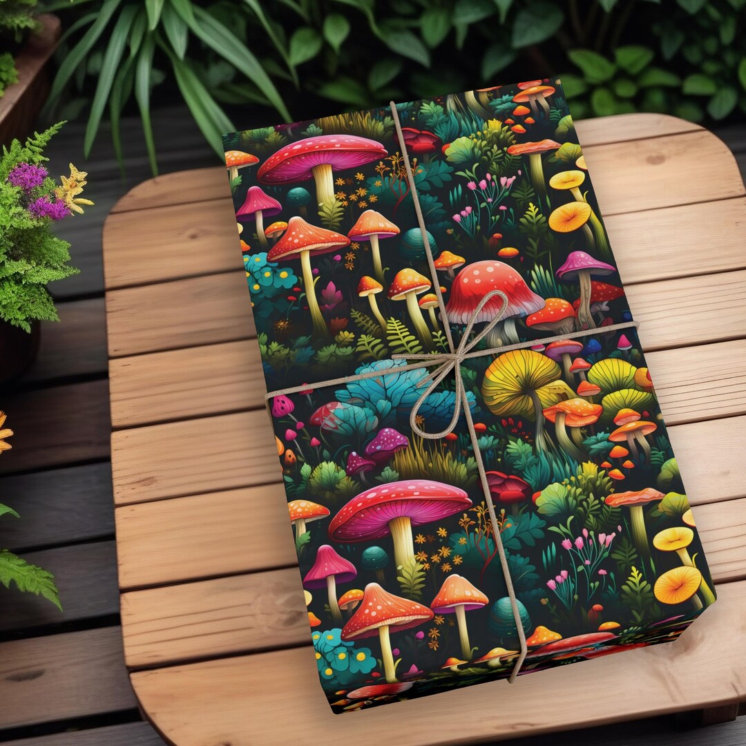 Fairycore Wrapping Paper Cute Mushroom Wrapping Paper Cottagecore Gift ...