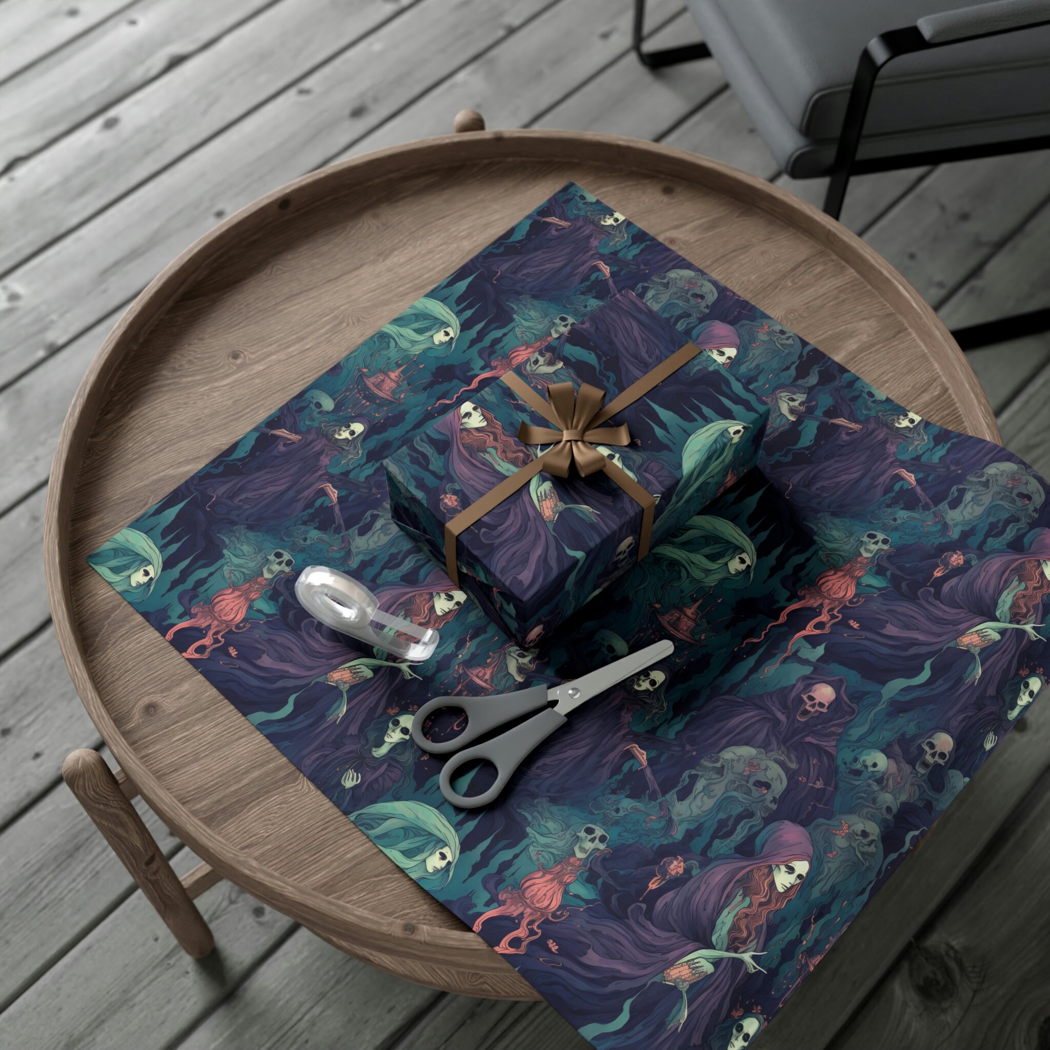 Creepy Gift Wrap, Samhain Gift Wrap, Goth Gift Wrap, Horror Gift Wrap ...