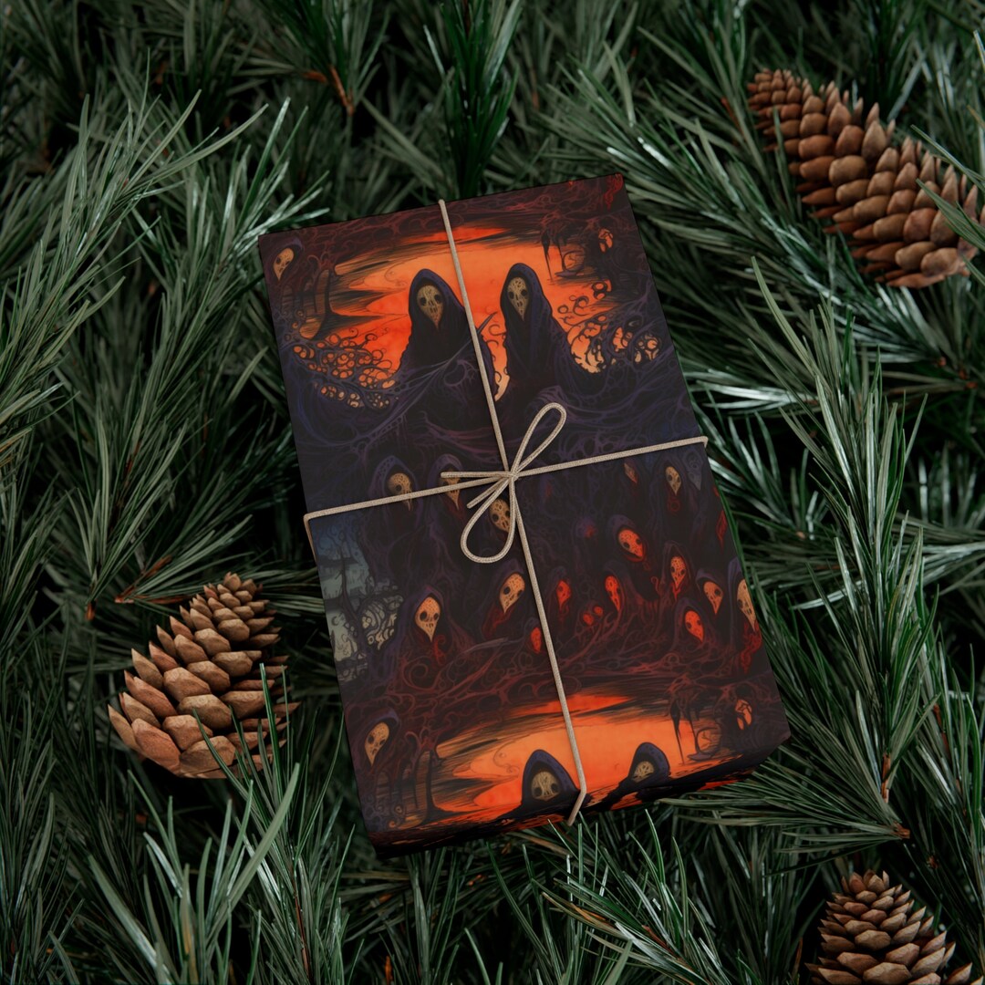 Gothmas Wrapping Paper, Creepy Wrapping Paper Horror Wrapping Paper ...