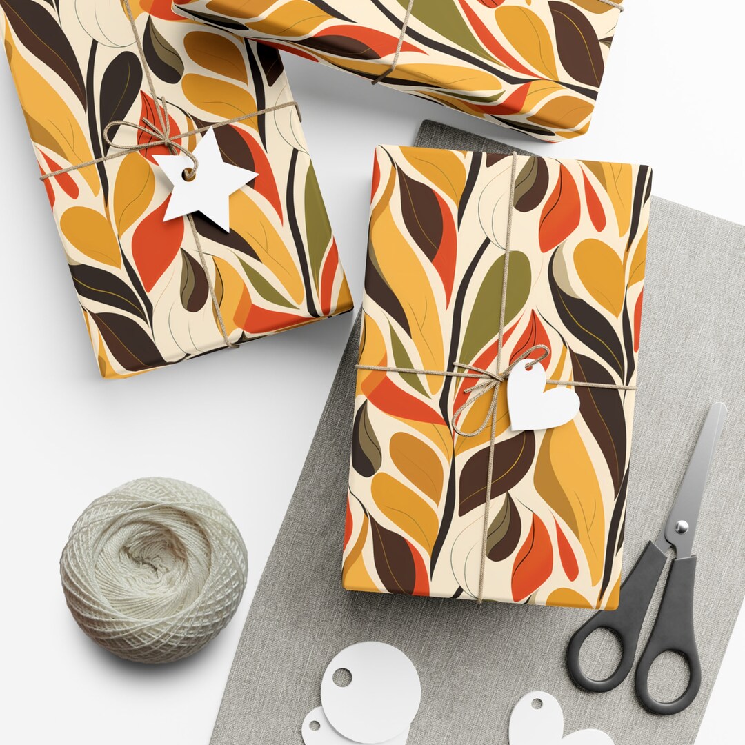 70s Wrapping Paper, Retro Wrapping Paper, 70s Gift Wrap, Retro Elegant Wrapping Paper, Funky ...