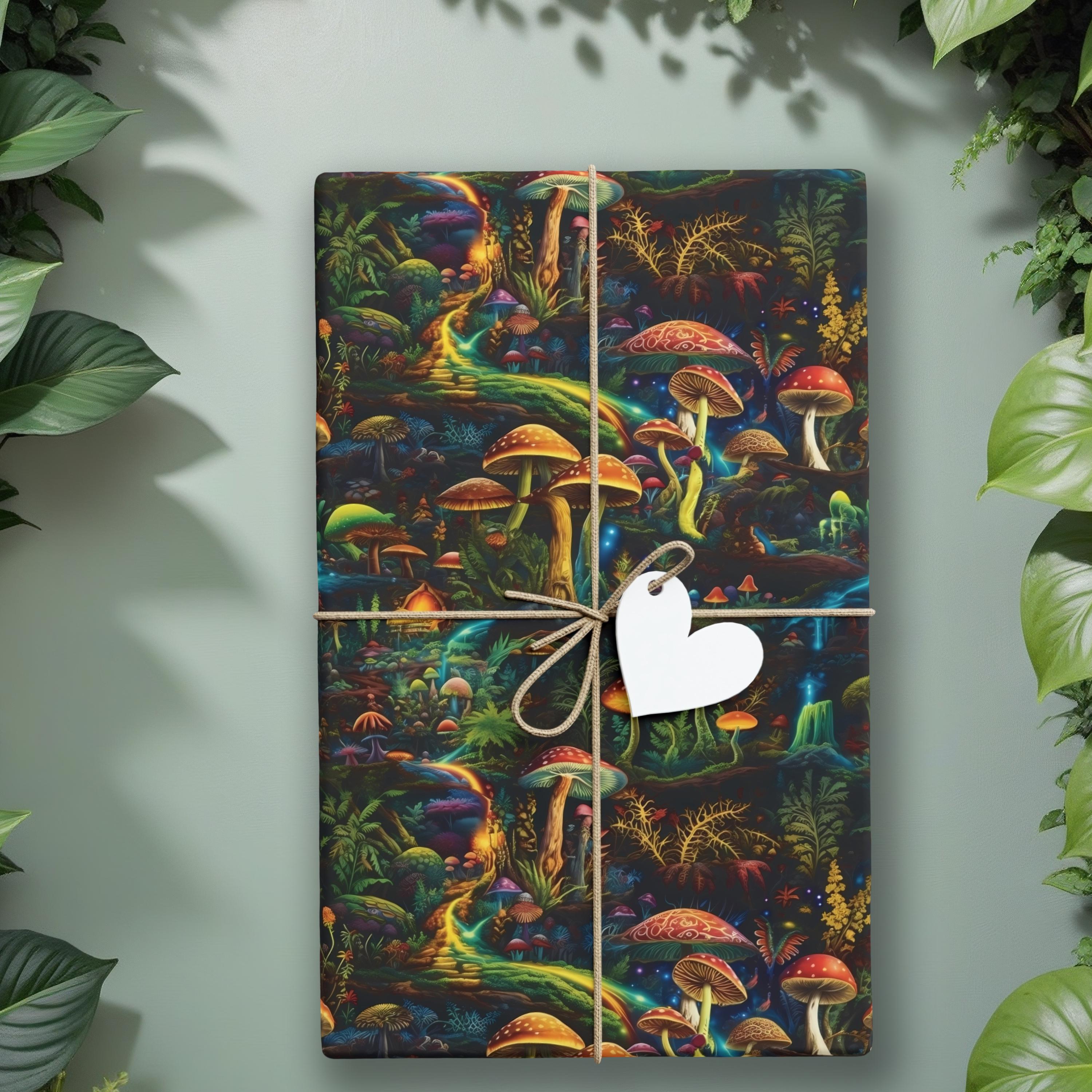 Fairy Mushroom Wrapping Paper Rolls Fairycore Gift Wrap Fantasy ...