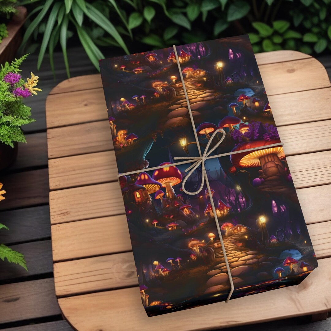 Fairycore Wrapping Paper Cute Mushroom Wrapping Paper Cottagecore Gift ...