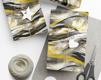 Brushstroke Gift Wrap, Colorful Gift Wrap, Paint Stroke Pattern Paper ...