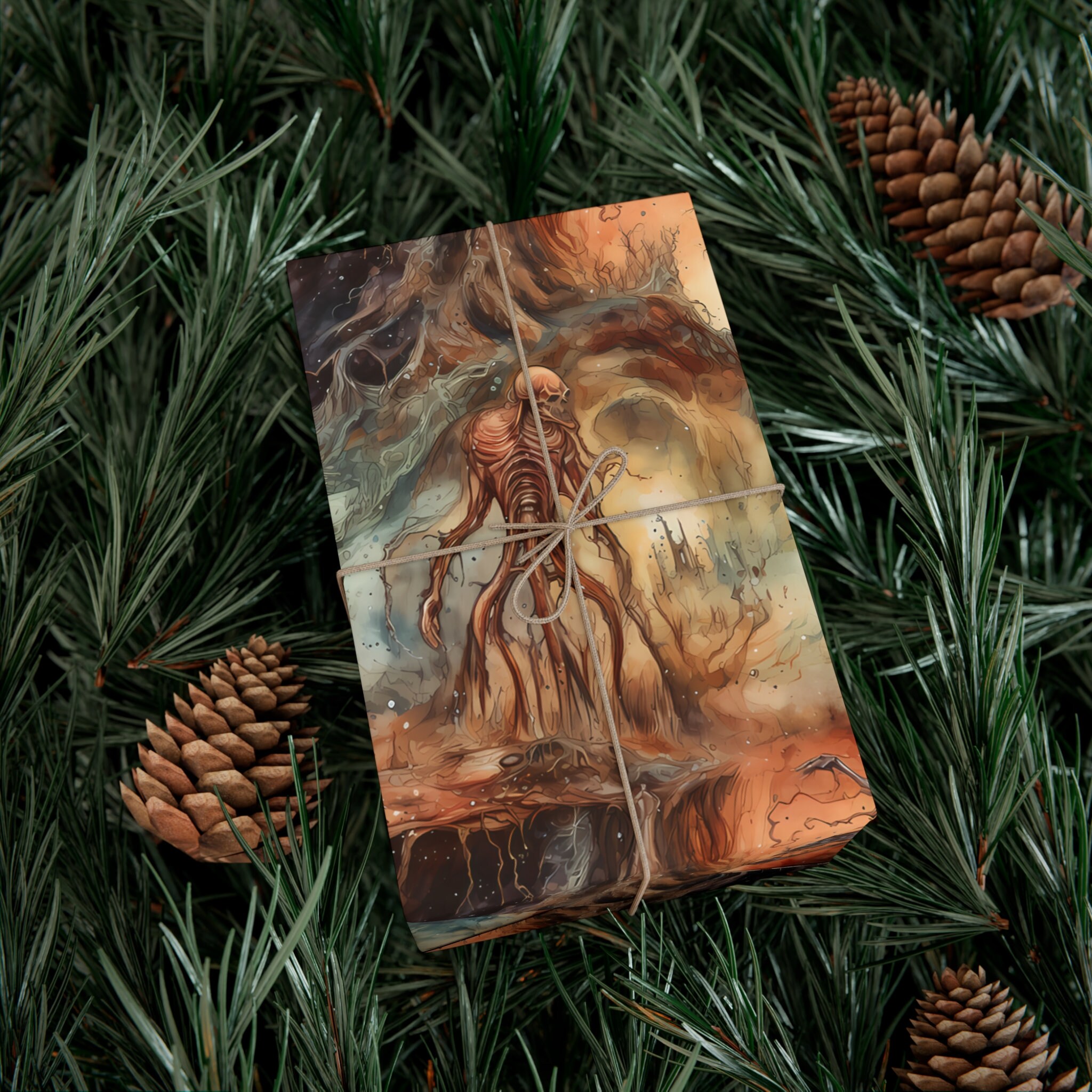 Gothmas Wrapping Paper Skeleton Deathcore Gift Wrap Death - Etsy