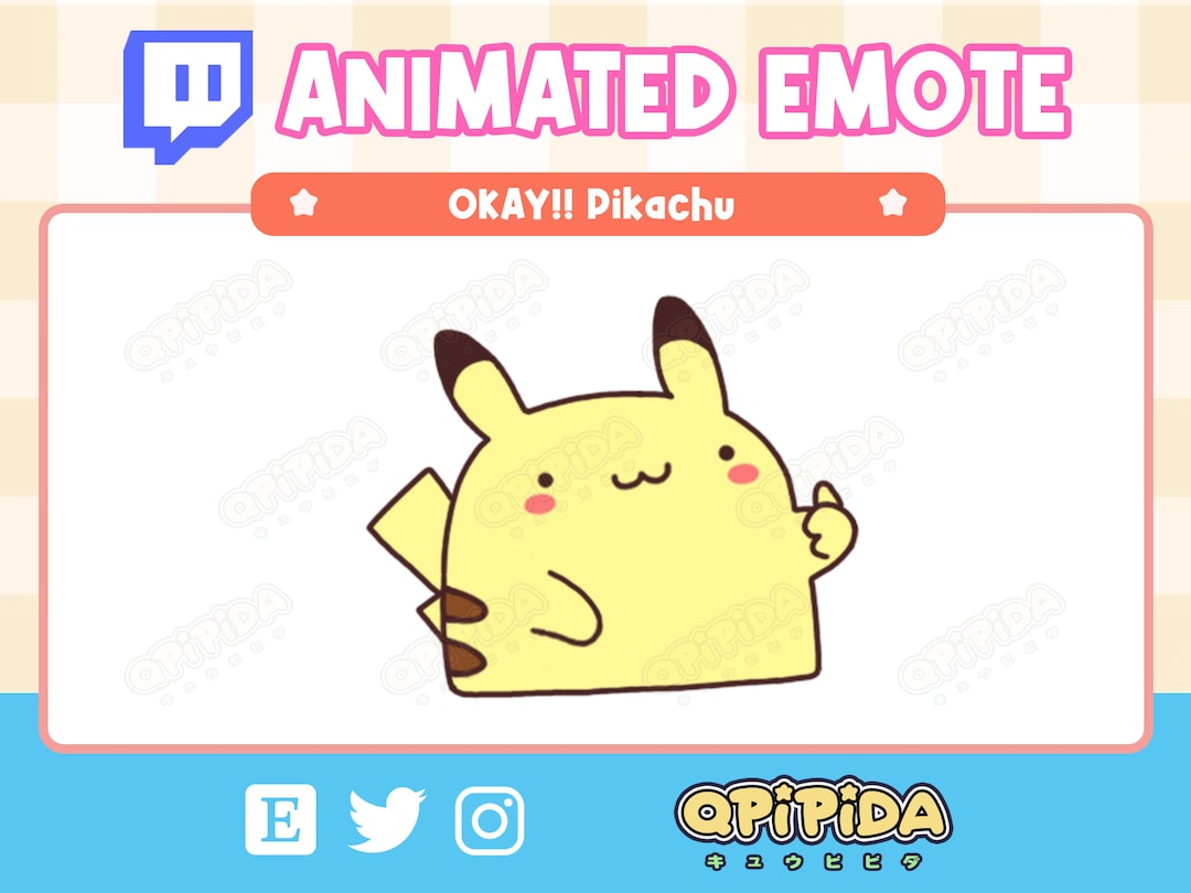ANIMATED Pikachu OKAY Emote for Twitch and Discord ! Cute Chibi Kawaii ...