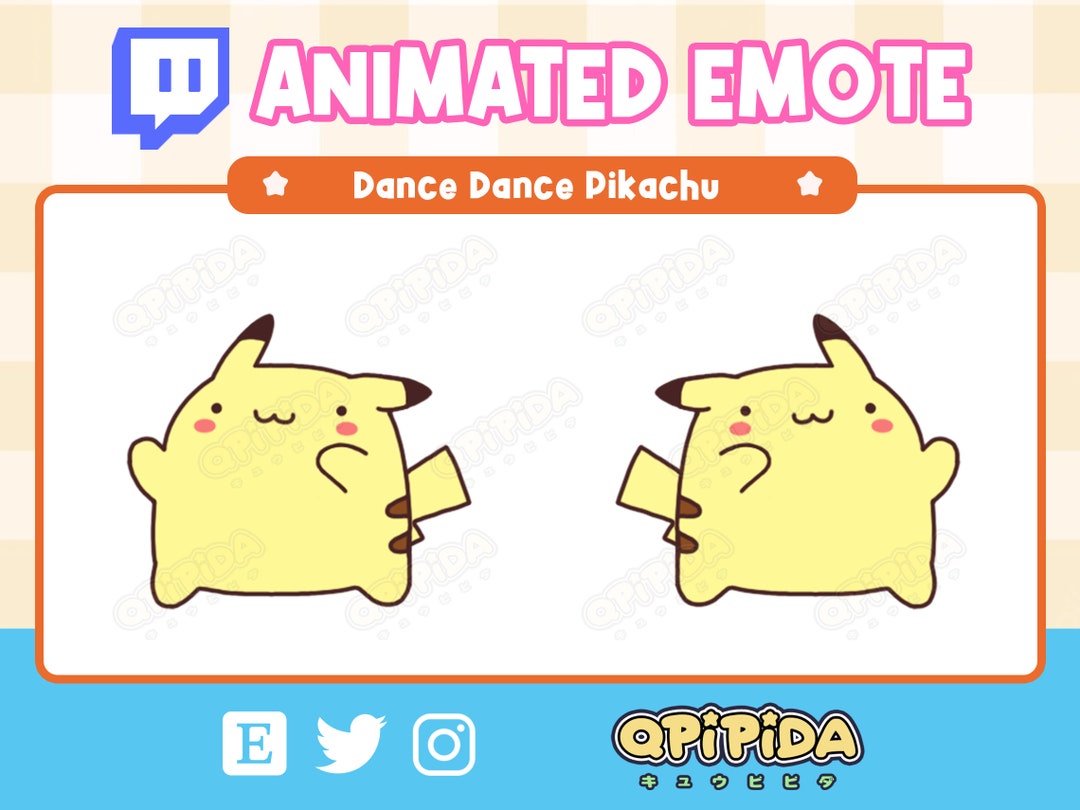 ANIMATED Pikachu Dance Emote for Twitch and Discord Cute Chibi Kawaii ...