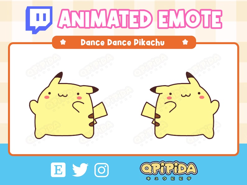 ANIMATED Pikachu Dance Emote for Twitch and Discord Cute Chibi Kawaii ...