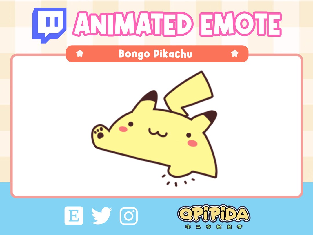 ANIMATED Pikachu Bongo Emote for Twitch and Discord Cute Chibi Kawaii ...