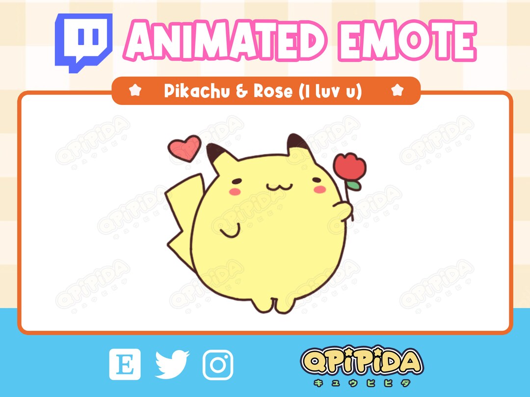 ANIMATED Pikachu & Rose Emote for Twitch and Discord ! Cute Chibi ...
