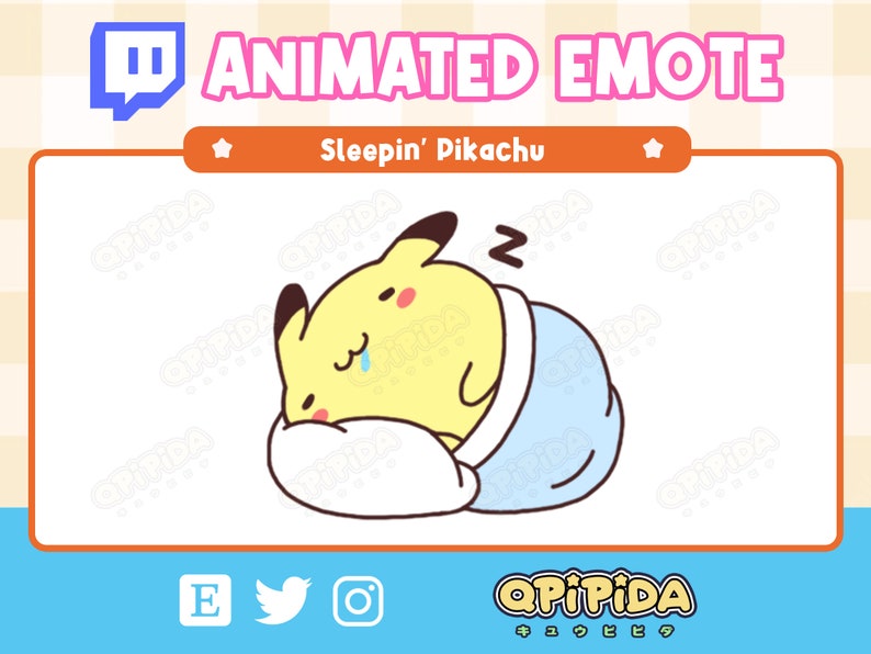 ANIMATED Pikachu Sleep Emote for Twitch & Discord ! Cute Chibi Kawaii ...