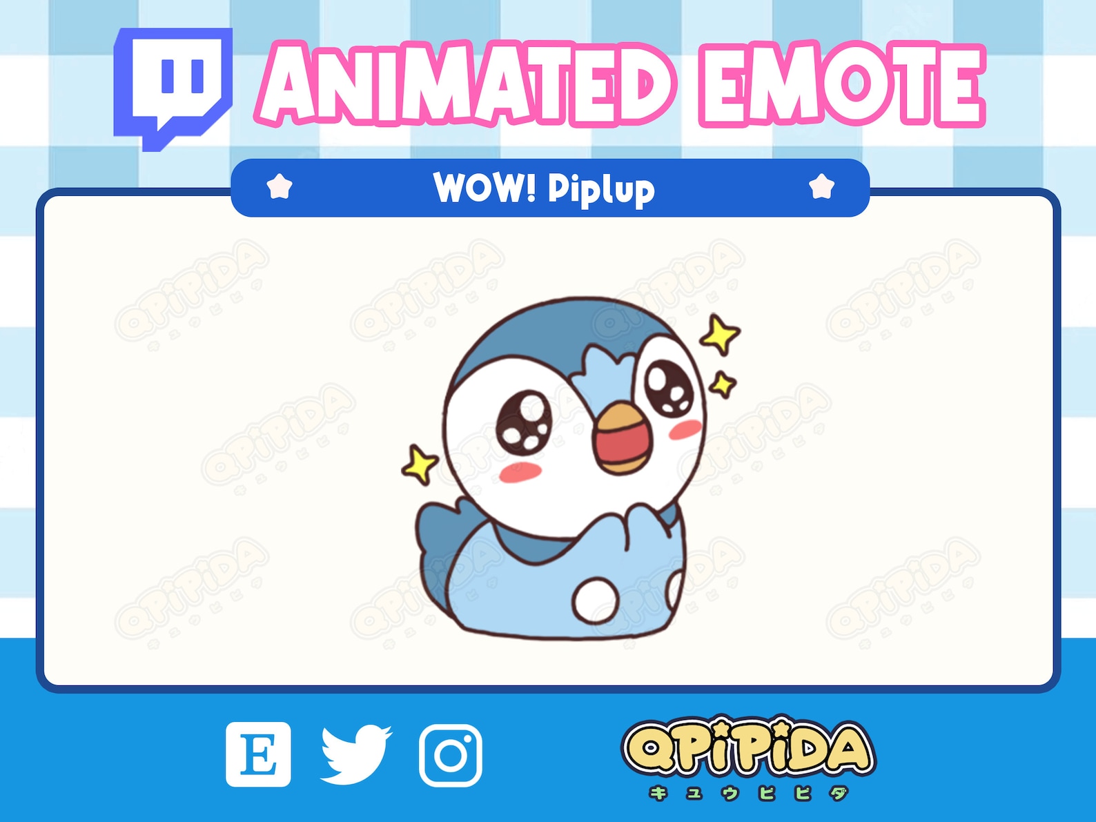 ANIMATED WOW Piplup Emote for Twitch & Discord ! Cute Chibi Kawaii ...