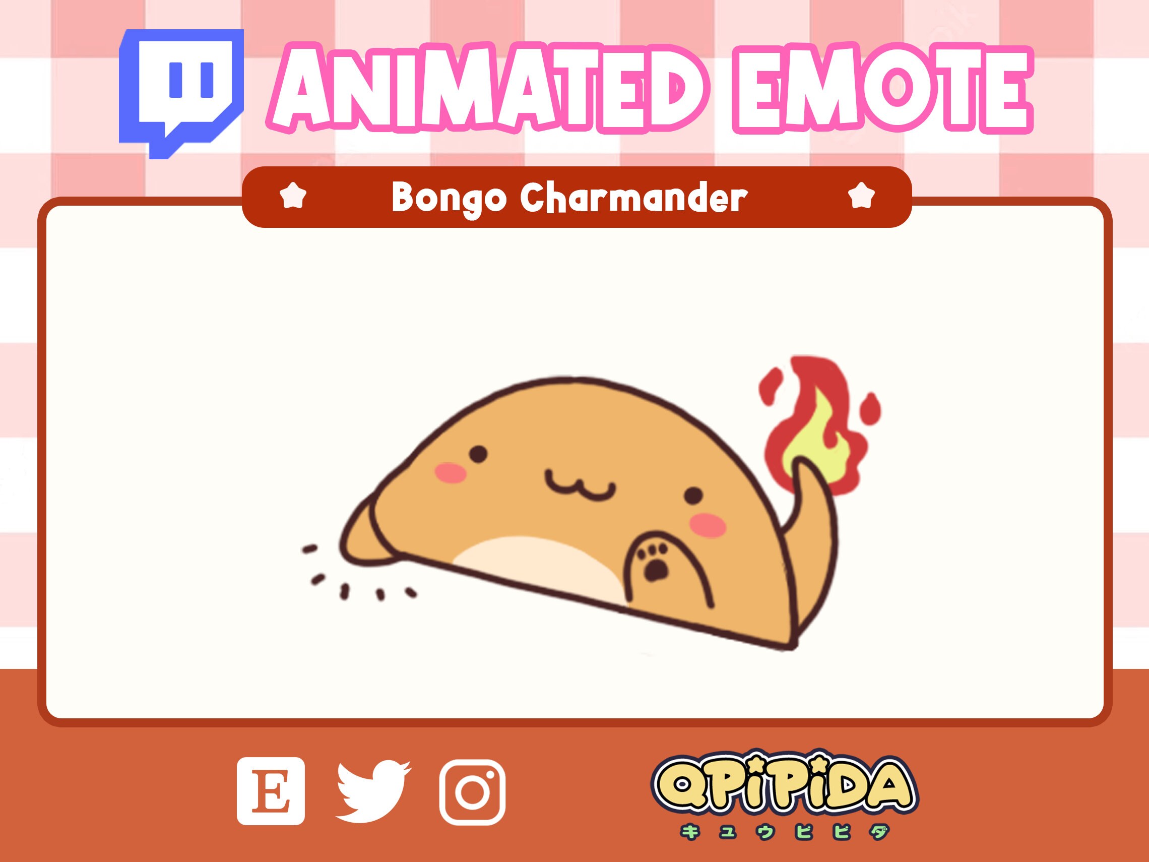 ANIMATED Charmander Bongo Emote for Twitch and Discord Cute Chibi ...