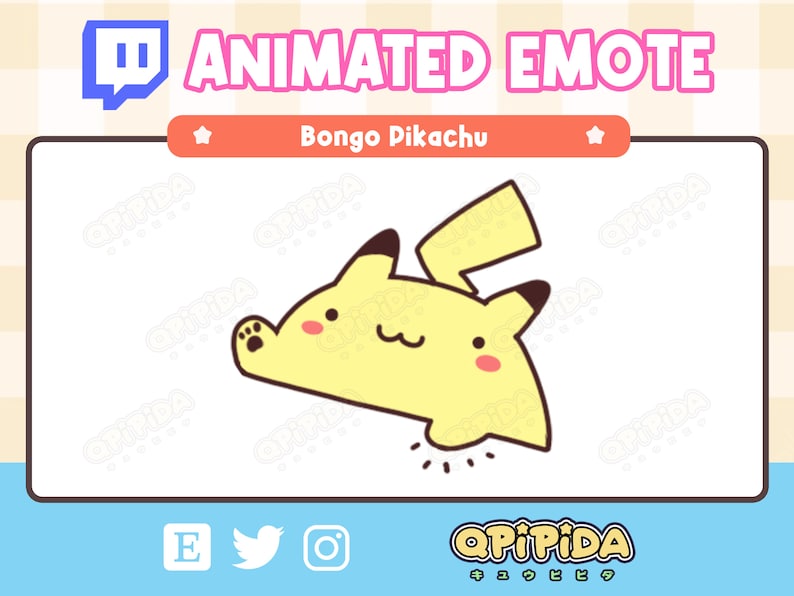 Emote ANIMADO de Pikachu Bongo para Twitch y Discord Lindo gesto ...