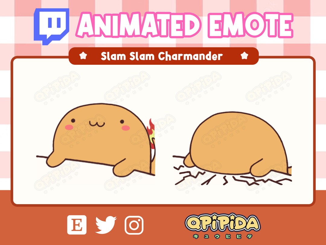 ANIMATED Charmander Slam Table Emote for Twitch & Discord ! Cute Chibi ...