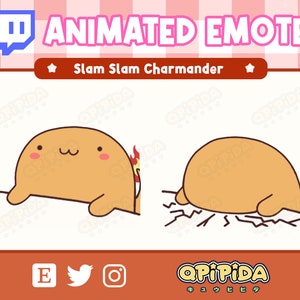 ANIMATED Charmander Slam Table Emote for Twitch & Discord ! Cute Chibi ...