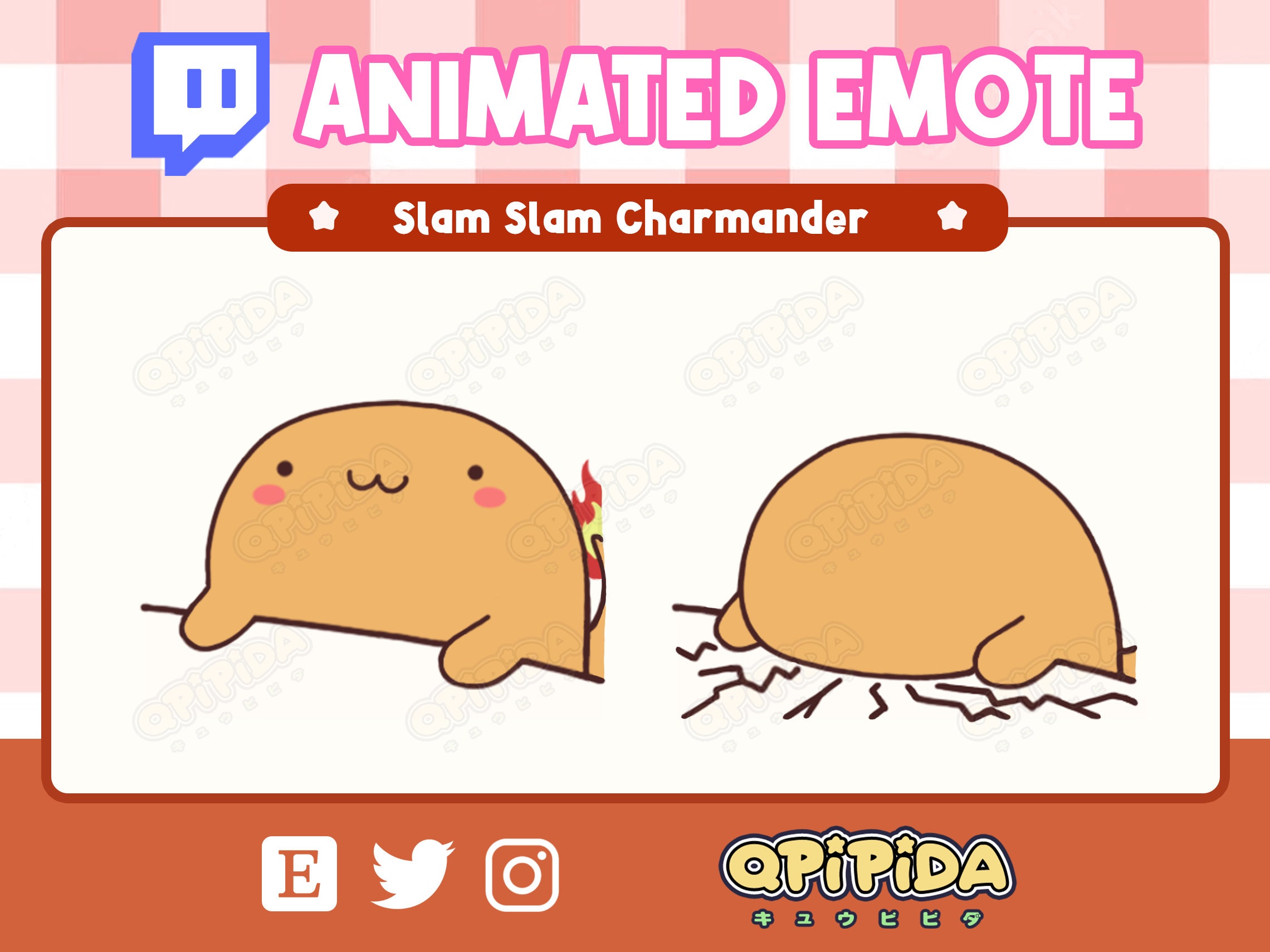 ANIMATED Charmander Slam Table Emote for Twitch & Discord ! Cute Chibi ...