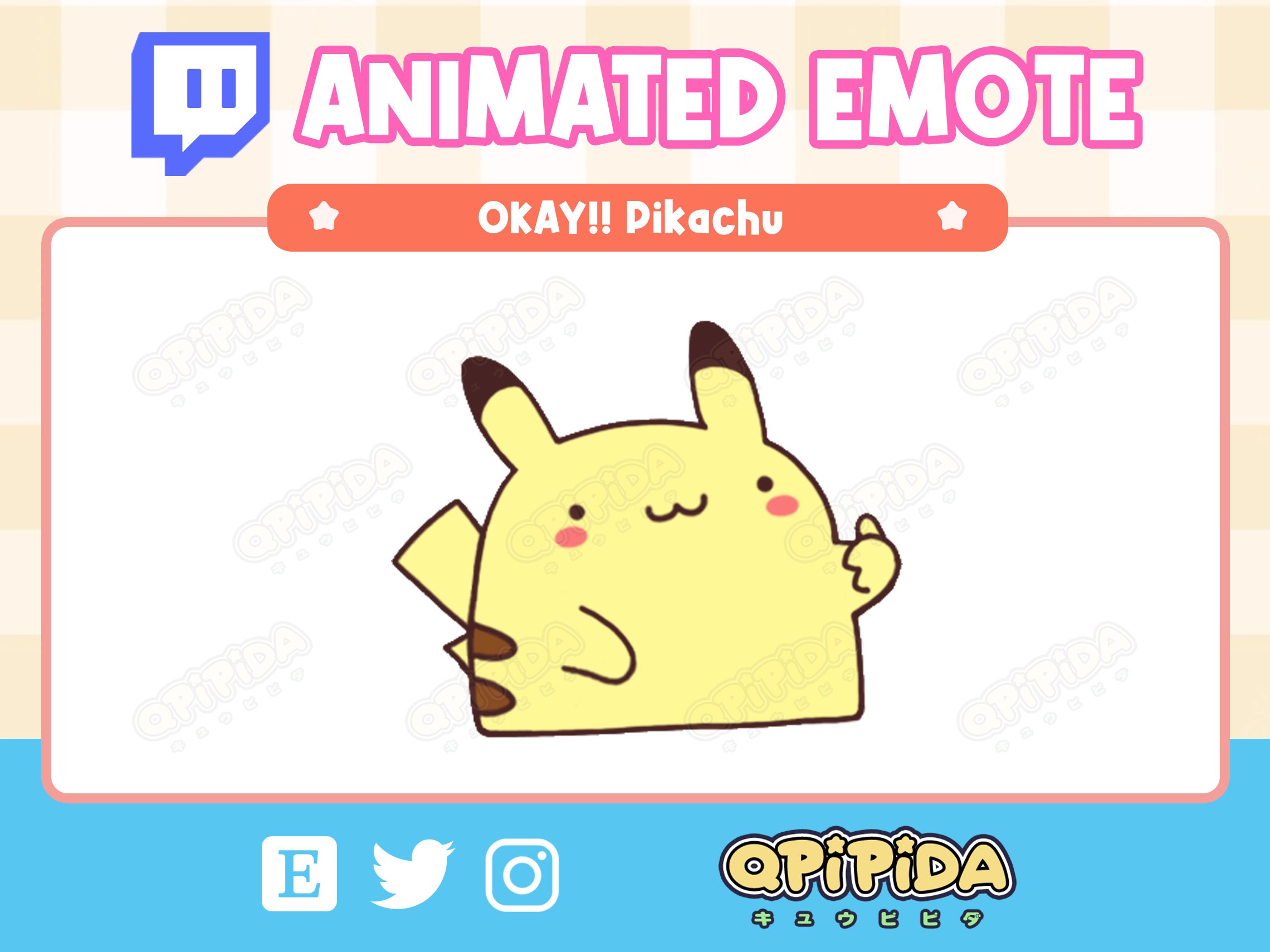 ANIMATED Pikachu OKAY Emote for Twitch and Discord Cute Chibi Kawaii ...