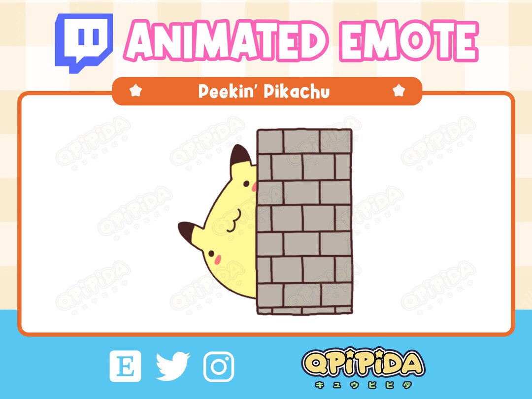 ANIMATED Peeking Pikachu Emote for Twitch & Discord ! Cute Chibi Kawaii ...