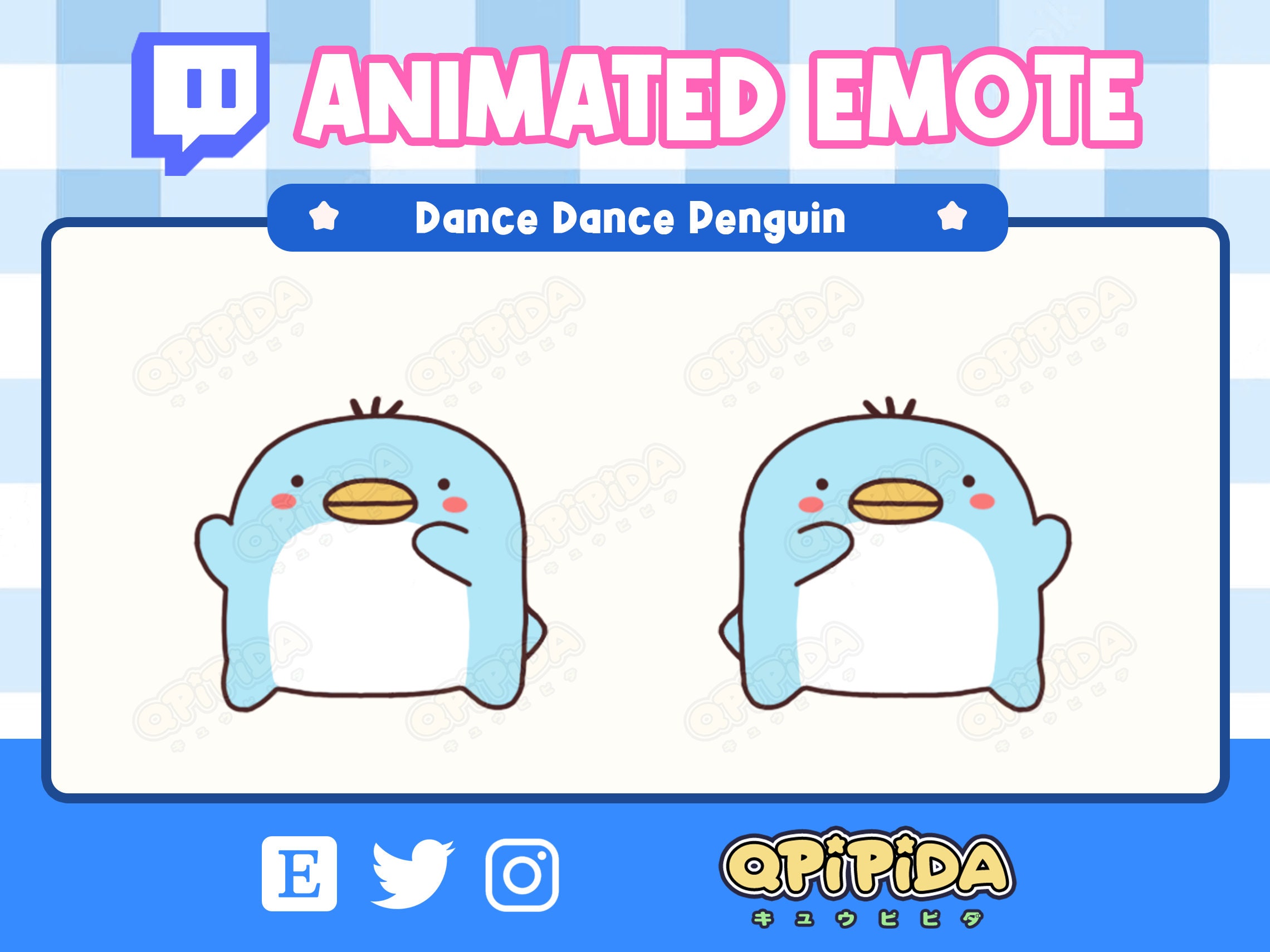 ANIMATED Penguin Dance Emote for Twitch and Discord Cute Chibi Kawaii ...