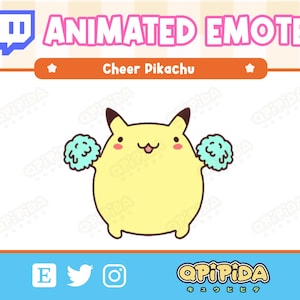 ANIMATED Pikachu Cheer Emote for Twitch and Discord ! Cute Chibi Kawaii ...