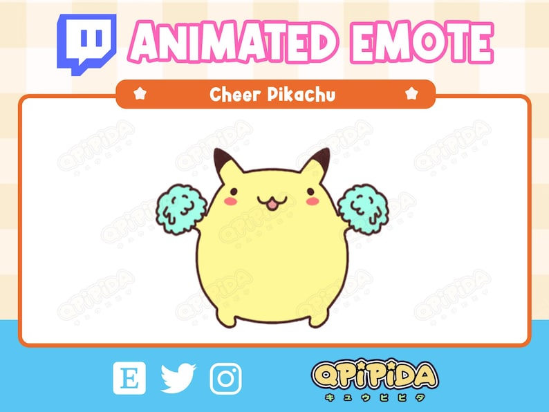 ANIMATED Pikachu Cheer Emote for Twitch and Discord ! Cute Chibi Kawaii ...