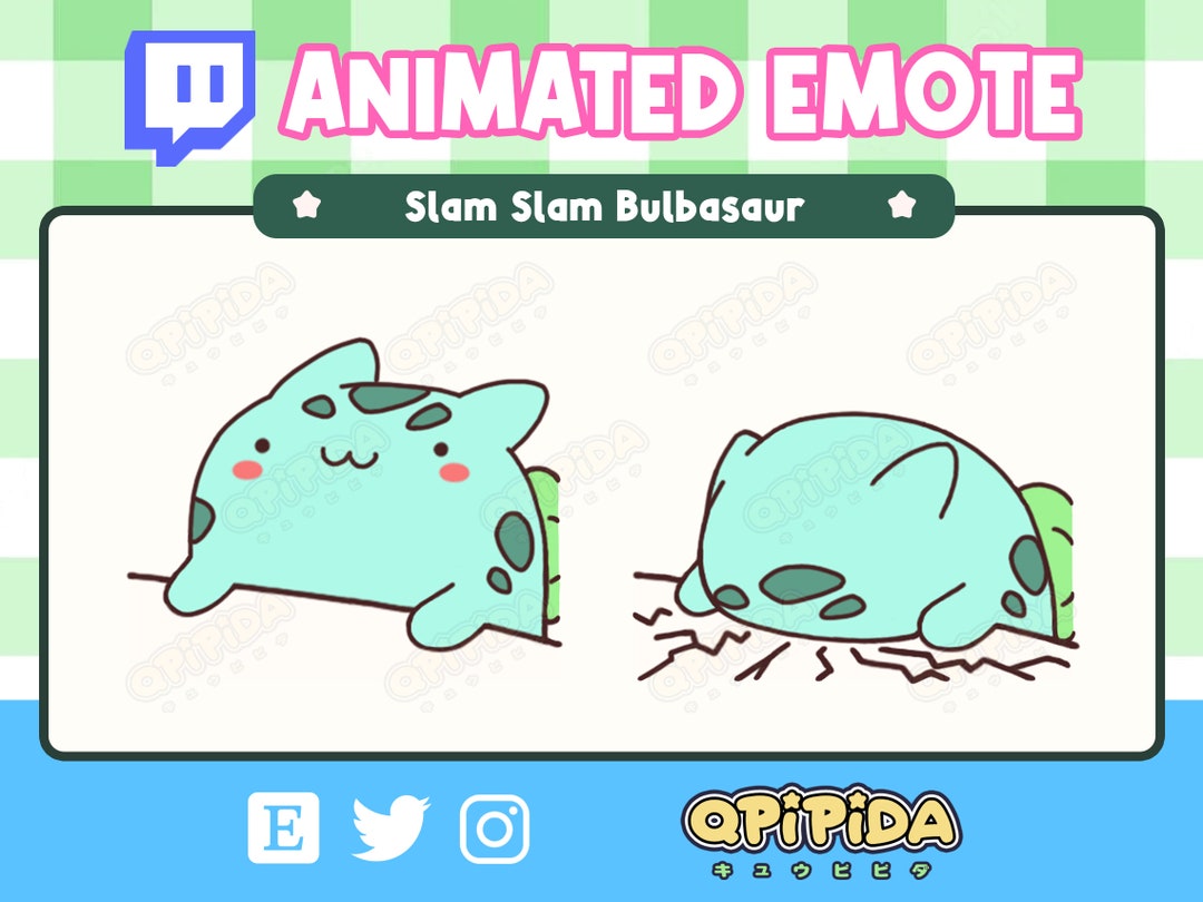 Animated Bulbasaur Slam Table Emote – Twitch & Discord (digital ...