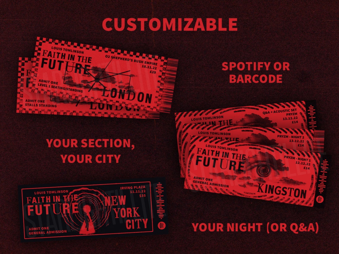 Custom FITF Live in Concert Printable Ticket - Louis Tomlinson Faith in ...
