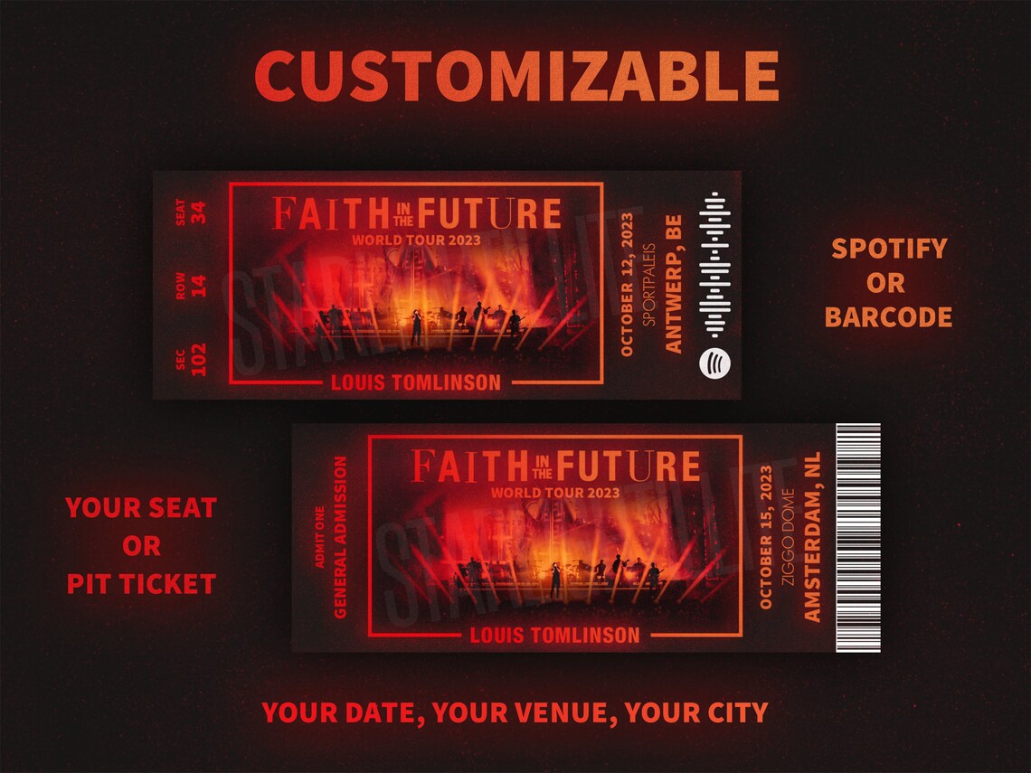 Custom FITF Tour Printable Ticket - Louis Tomlinson Faith in the Future ...