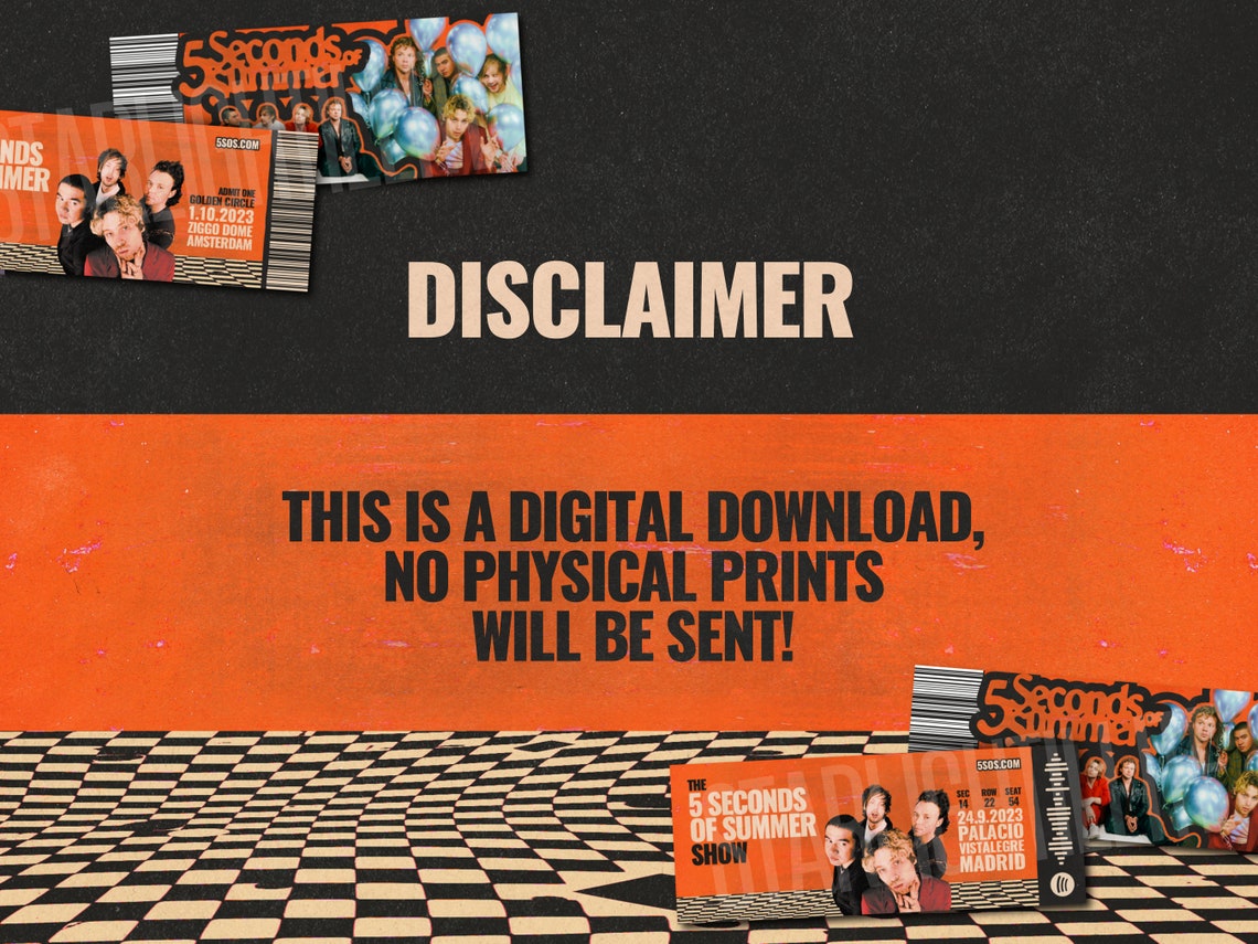 Custom the 5SOS Show Tour Printable Ticket - the 5 Seconds of Summer ...