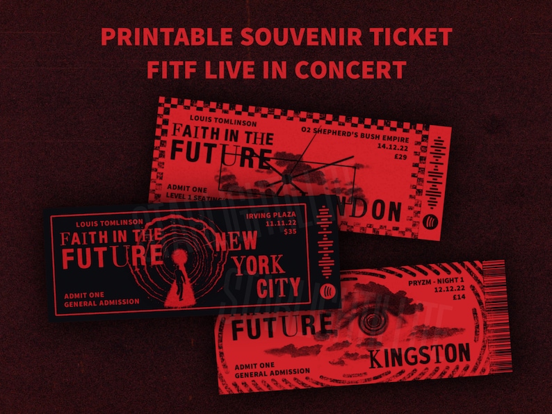 Custom FITF Live in Concert Printable Ticket Louis Tomlinson - Etsy