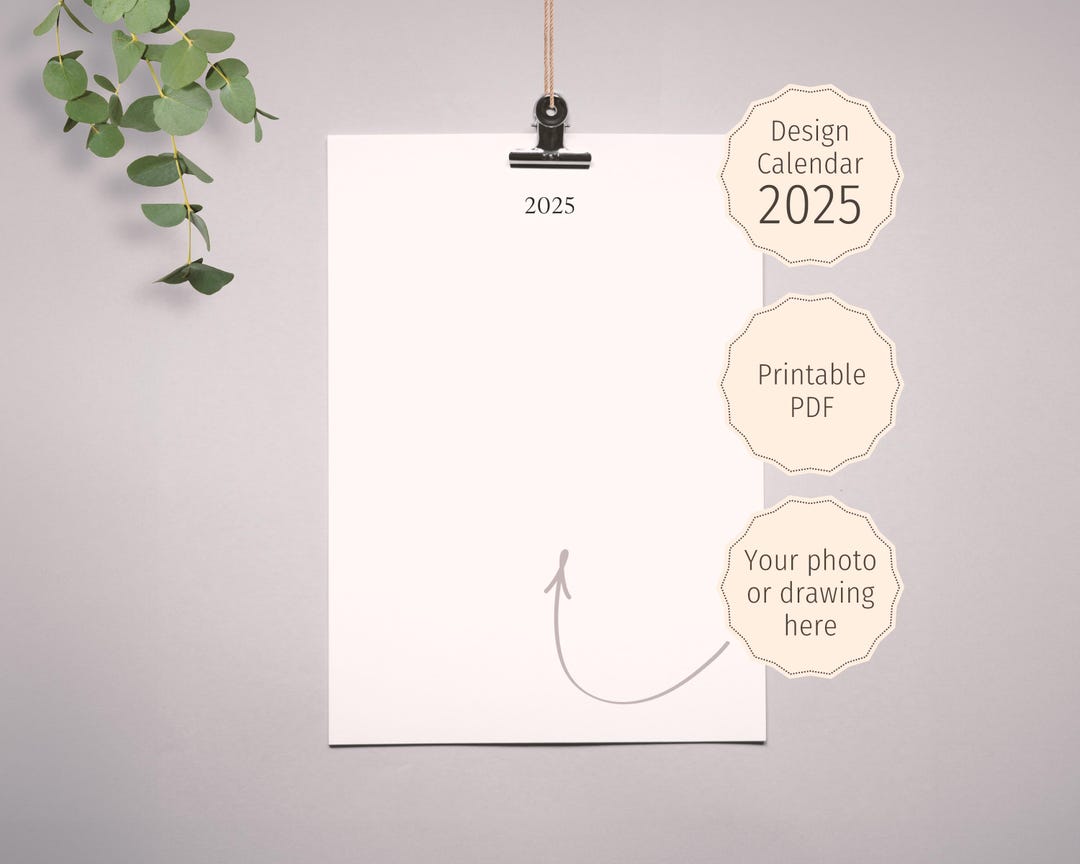Printable Photo Calendar 2025 Template (monthly, Sunday Start) · A4 ...