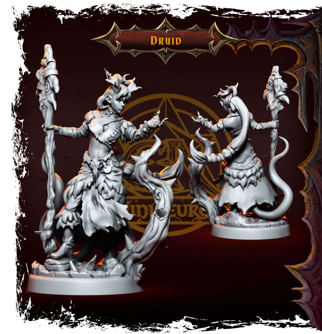 Tiefling Infernal Druid-female Wargame Proxy Tabletop - Etsy