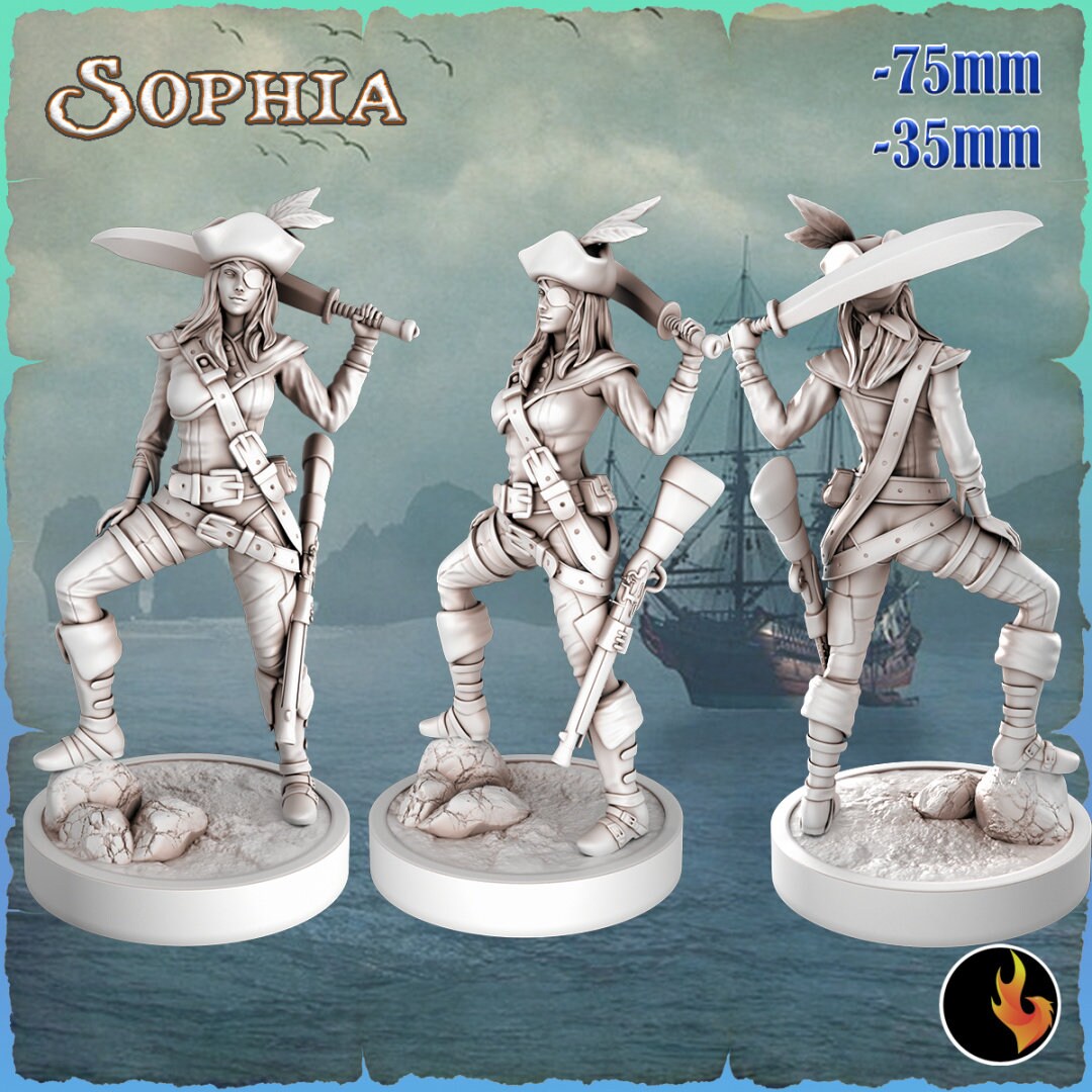 Sophia Pirate Girls Series Tabletop RPG Mini Lotr/the - Etsy