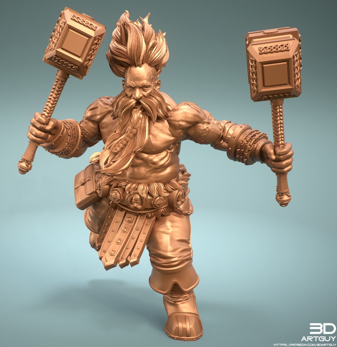 Badass Dwarf Wargame Proxy Tabletop RPG Mini - Etsy