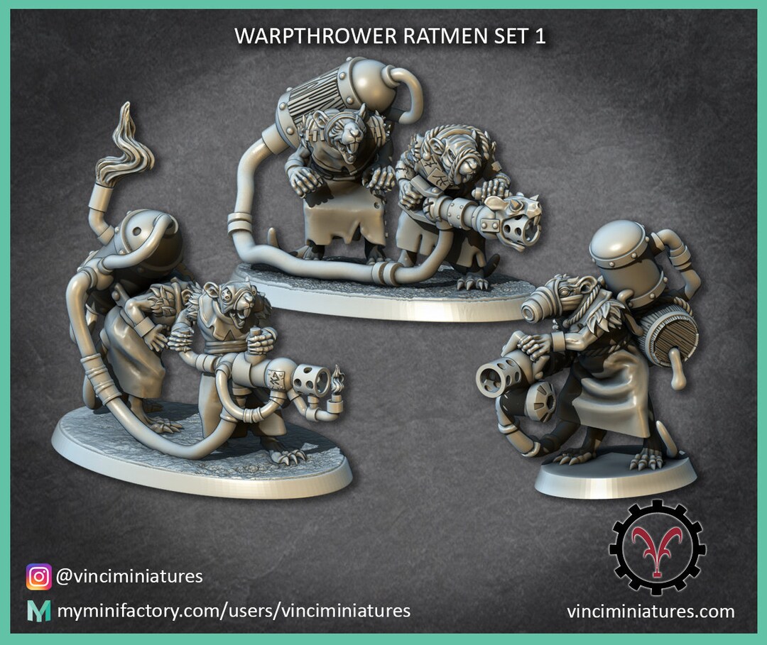 Warpthrower Rat-folk LOTR the Hobbit by Vinciminiatures - Etsy