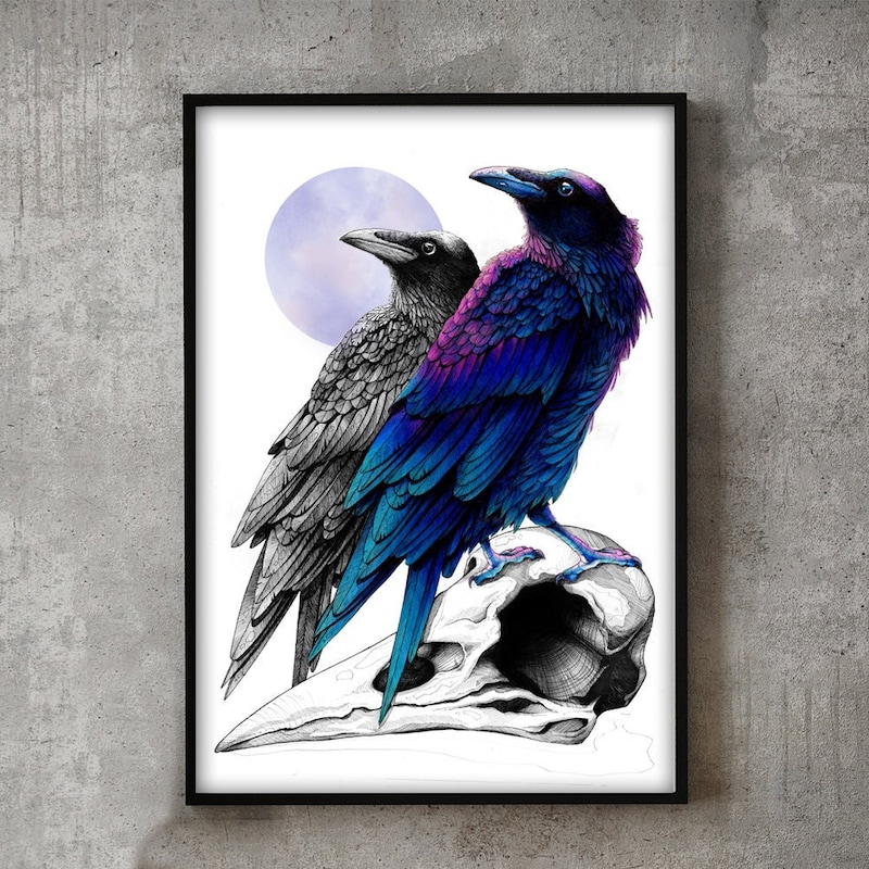 Ink Drawing Raven - Etsy UK